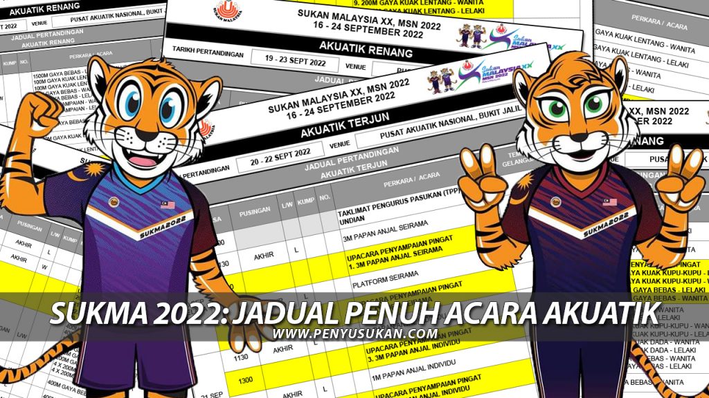SUKMA XX MSN 2022 Jadual Penuh Acara Akuatik - BERITA SUKAN TERENGGANU | TERENGGANU SPORTS NEWS