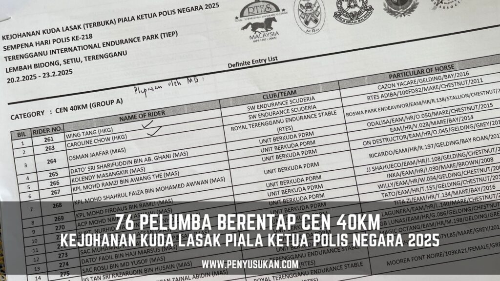 76 PELUMBA BERENTAP CEN 40KM KUDA LASAK PIALA KETUA POLIS NEGARA 2025 - BERITA SUKAN TERENGGANU ...